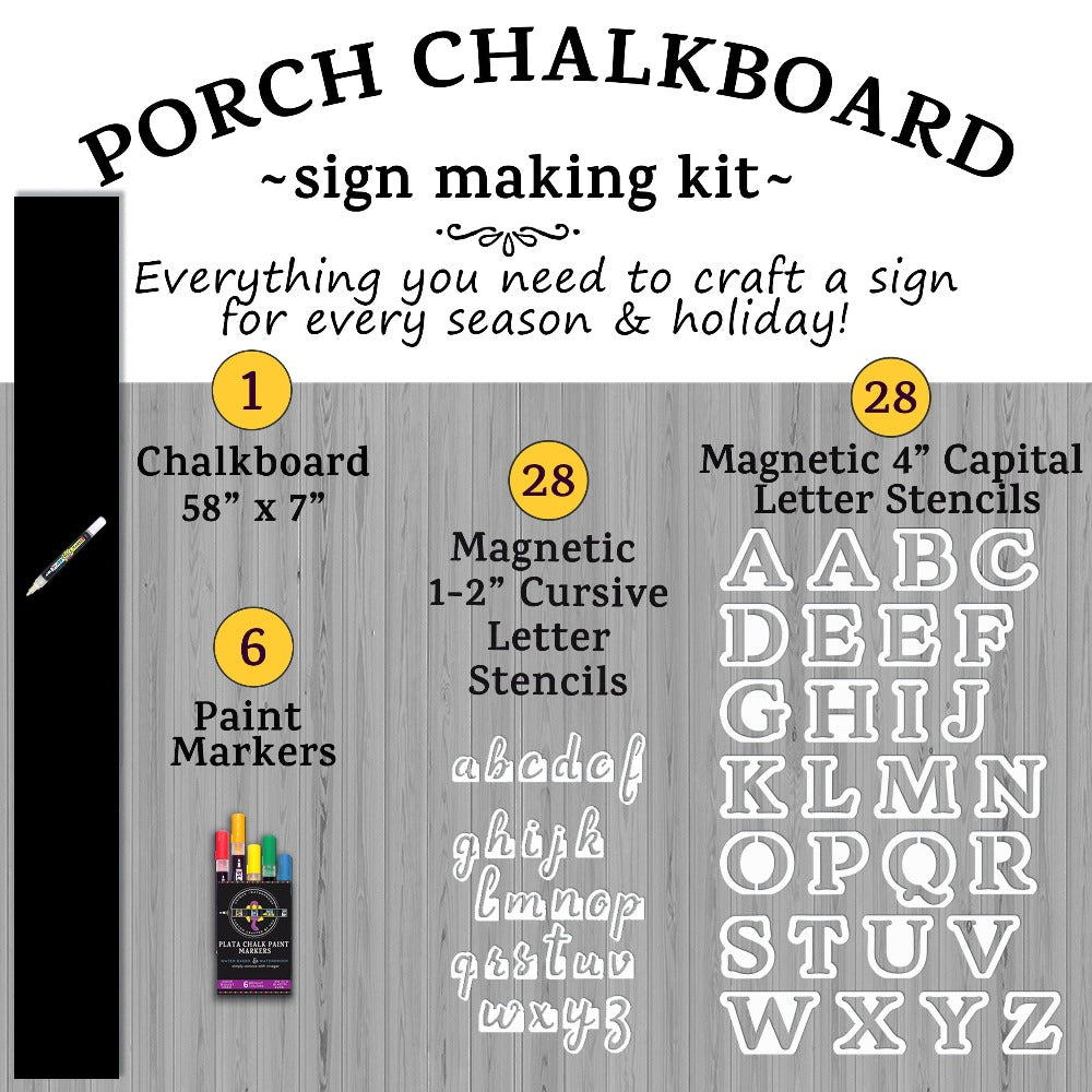 Outdoor Chalkboard & 🧲 Stencil Kit | Easy DIY Welcome Signs - Plata ...