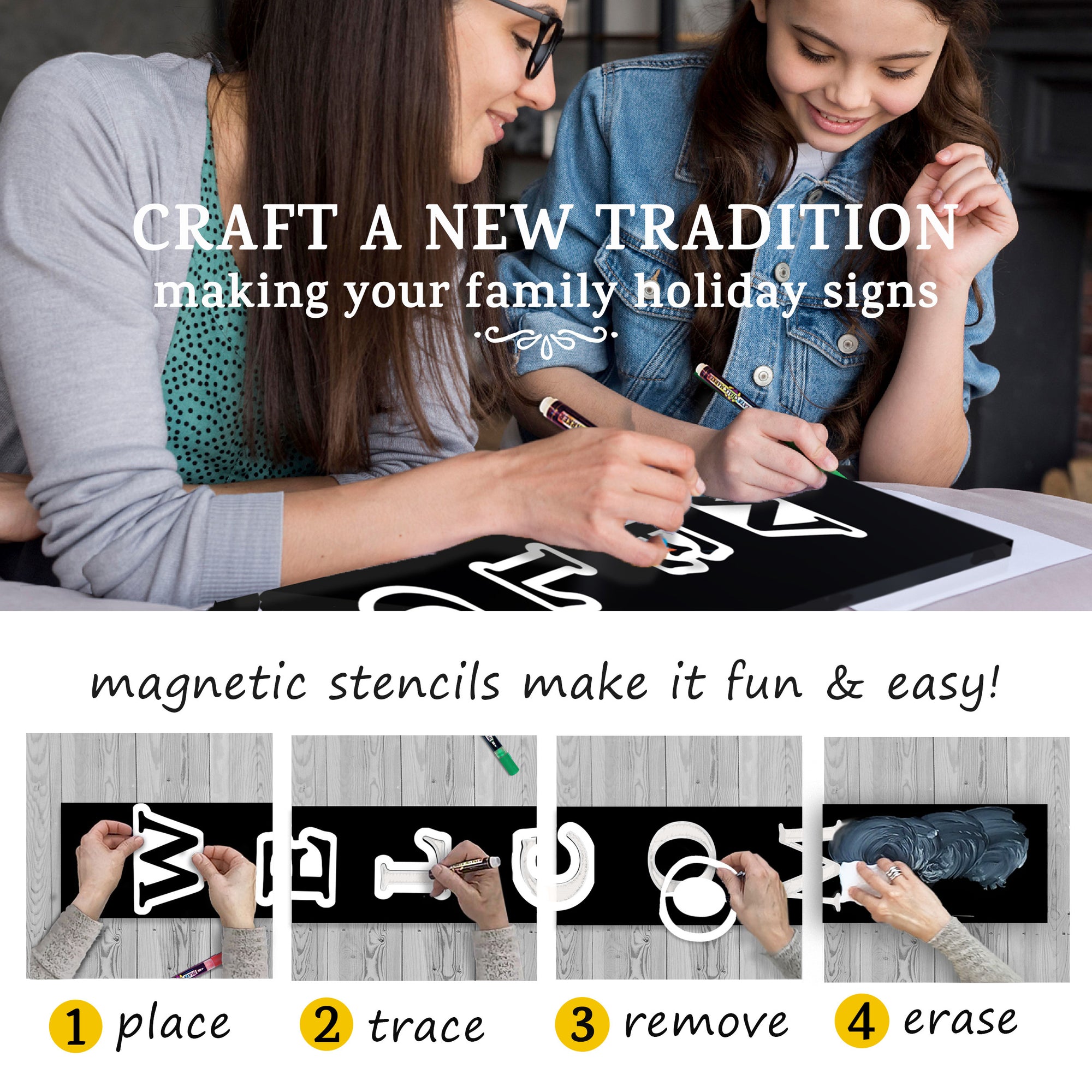 Outdoor Chalkboard & 🧲 Stencil Kit | Easy DIY Welcome Signs