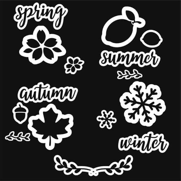 Seasons Stencil Calligraphy Pack 1